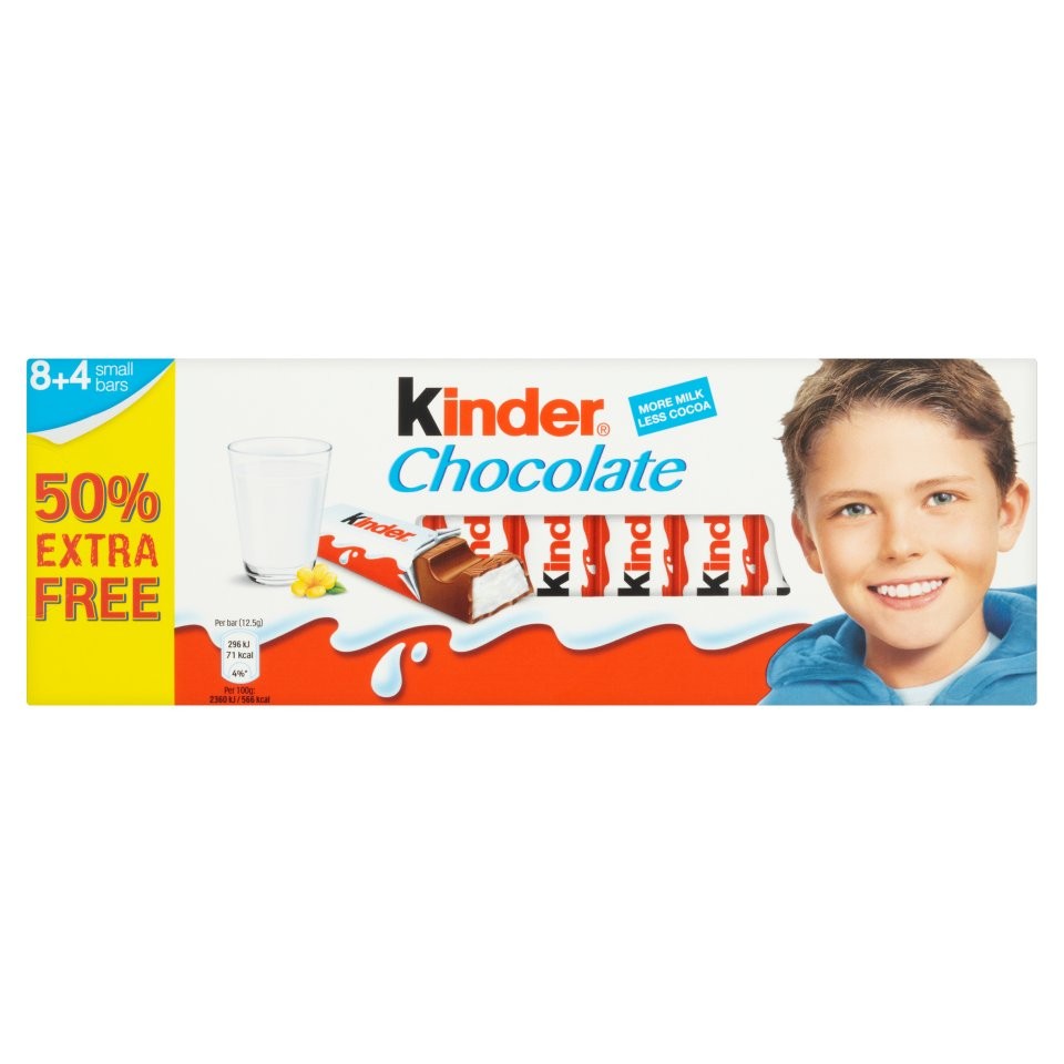 Kinder Chocolate 150g 12 bars - Old Europe Foods